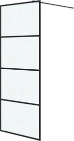Sprchová zástěna walk-in černá 80 x 195 cm mléčné ESG sklo 152130