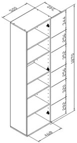 Univerzální skříň s policemi Andy, dub sonoma