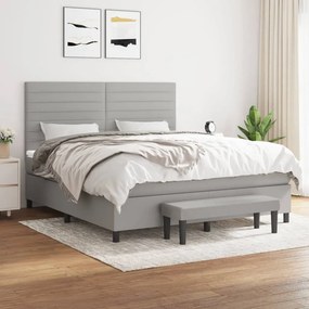 Box spring postel s matrací světle šedá 180 x 200 cm textil 3136693