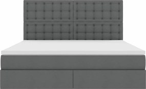 Postel s úložným prostorem a matrací Tmavě šedá 160 x 200 cm 3371917