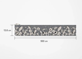 Samolepící bordura na zeď Sketch Kvetů | 5 m x 13.8 cm | DWB8411
