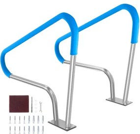Bazénové madlo 2 ks 121,9 × 91,4 cm z nerezové oceli se základní deskou pro vířivky