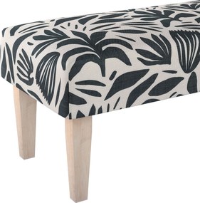 Dlouhá lavička 100x40cm barva černá látka pletený vzor, vzorované