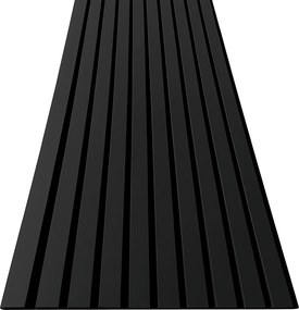 3D Dřevěné lamely na zeď na filci 255x46cm - ČERNÉ