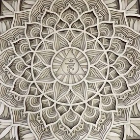 Vyřezávaná dřevěná 3D mandala na zeď | SENTOP PR0460