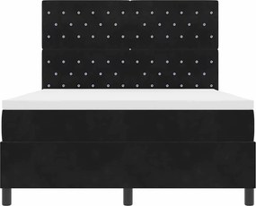 Postel s boxspringem s matrací s čelo Černý 140 x 200 cm samet 3339772