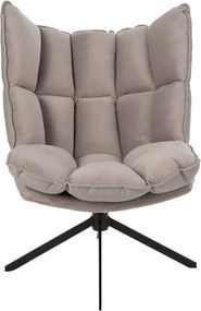 Šedé sametové relaxační křeslo Chair Relax Bubby Grey - 78*73*92cm
