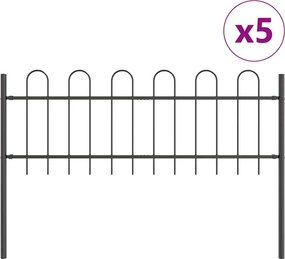 Zahradní plot BOXTEL 5 ks 8,5 x 0,6 m Práškově lakovaná ocel 3334093