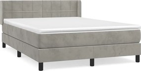 Box spring postel s matrací světle šedá 140x200 cm samet 3130961