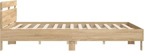 Rám postele s čelem dub sonoma 200 x 200 cm kompozitní dřevo 3207394