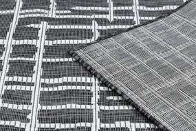 Dywany Łuszczów, Kusový koberec Sion Sisal Trellis 22144 black/ecru – na ven i na doma, 140x190, šedá, chodba / předsíň