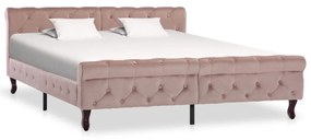 Rám postele růžový samet 160 x 200 cm,  288568 HangarStore.cz