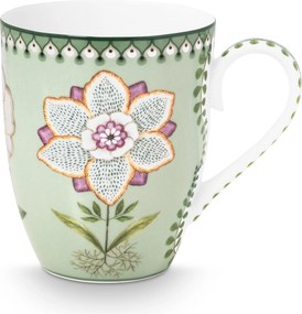 Pip Studio Lily & Lotus hrnek 350ml, zelený (Porcelánový hrnek)