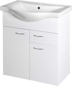 Aqualine Aqualine, KERAMIA FRESH umyvadlová skříňka, 1 zásuvka, 60,6x74x33,7cm, bílá, 50064A