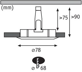 Paulmann 93633 Premium LED Nova, zápustná bodovka 1x max35W GU10, kartáčovaný kov, prům. 7,8cm, IP44