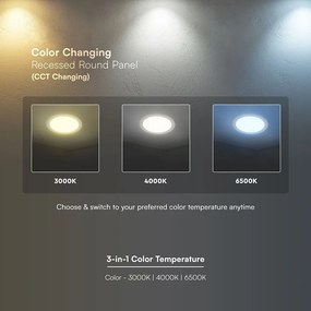 LED Solution Bílý vestavný LED panel kulatý 220mm 18W CCT Economy+ 78646