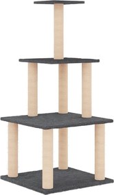 Škrabadlo pro kočky se sisalovými sloupky tmavě šedé 111 cm 171734