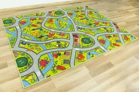 Dětský koberec Uličky 12 zelený