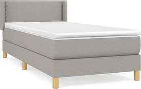 Box spring postel s matrací světle šedý 100 x 200 cm textil 3130169