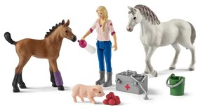 Schleich 42486 návštěva veterinářky u klisny a hříběte