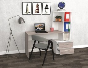 Casarredo - Komfort nábytek Pracovní stůl SHIMI s regálem pravý, bílá/šedá