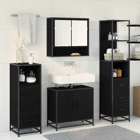 Sada koupelnového nábytku 4 ks Černý dub 65 x 33 x 60 cm 3402511