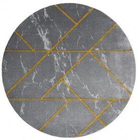 Hans Home | Kusový koberec Emerald geometric 1012 grey and gold kruh - 160x160 (průměr) kruh