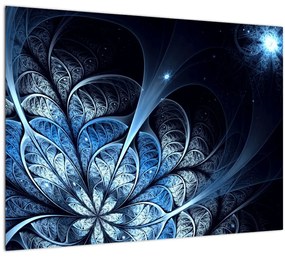 Skleněný obraz tmavěmodrého květu (70x50 cm)