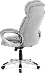 Kancelářská židle, látka, houpací mechanismus, kříž plast stříbrný – opěrák 90°–180° Šedá