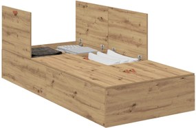 Rám postele s úložným prostorem Artisanový dub 100 x 200 cm 3335356