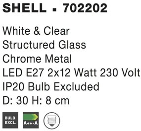 Designové stropní svítidlo Shell 30 bílé