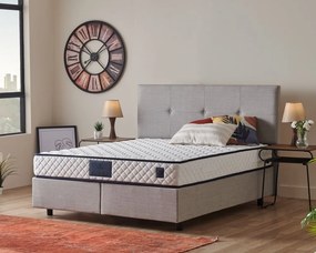 Čalouněná postel SUNNY s matrací - světle šedá 120 × 200 cm