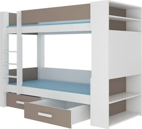 Dvoupodlažní postel pro dvě osoby s matracemi GARET 200x90