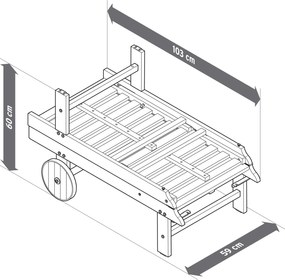 Tchibo - Klasické zahradní lehátko - barva: šedá