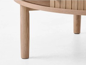 Kulatý konferenční stolek v dekoru dubu ve světle přírodní barvě ø 85 cm Meta – Unique Furniture