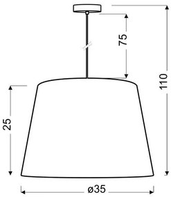Lustr na lanku AMERICANO 1xE27/60W/230V