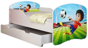 Dětská postel - Fotbalista + jméno 140x70 cm + šuplík