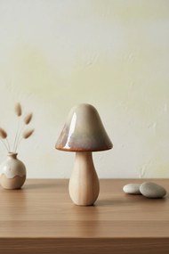 Keramická figurka houby MAVE 11,7x21,5 cm hnědá