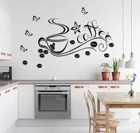 Samolepka na zeď pro kuchyňský šálek kávy COFFEE 60 x 120 cm