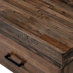Konferenční stůl, 120x60 cm, MDF deska, masiv borovice, kov, černý lak