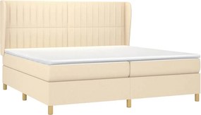 Box spring postel s matrací krémová 200x200 cm textil 3128714