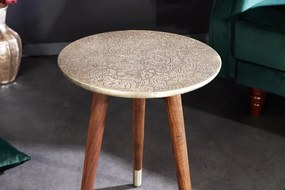 Designový odkládací stolek Hadelinde 50 cm antik stříbrný