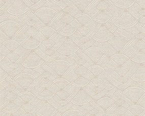 Vliesová tapeta etno, geometrický béžová, bílá 387425 / Tapety na zeď 38742-5 Nara (0,53 x 10,05 m) A.S.Création
