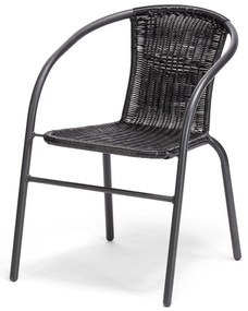 Balkonová židle BASILEJ ocel a plast, barva černý antracit