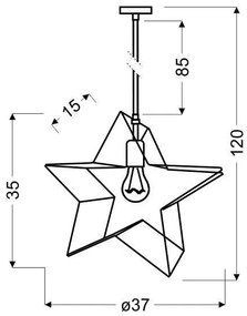 Lustr na lanku STAR 1xE27/60W/230V