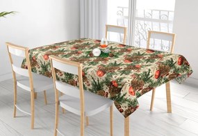 Bellatex Ubrus VÁNOCE Zelená,Béžová,Oranžová 100x100 cm