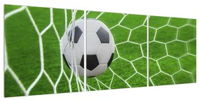 Obraz fotbalového míče v síti (120x40 cm)