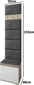 Eka Předsíňová stěna s čalouněnými panely Trinity 7 - Grafit / Šedá 2314