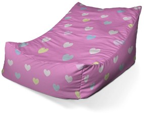 Sablio Sedací vak Lounge Srdce na růžové - 120 x 100 x 80 cm