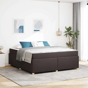 Rám postele s matrací Tmavě hnědá 180 x 200 cm textil 3399373